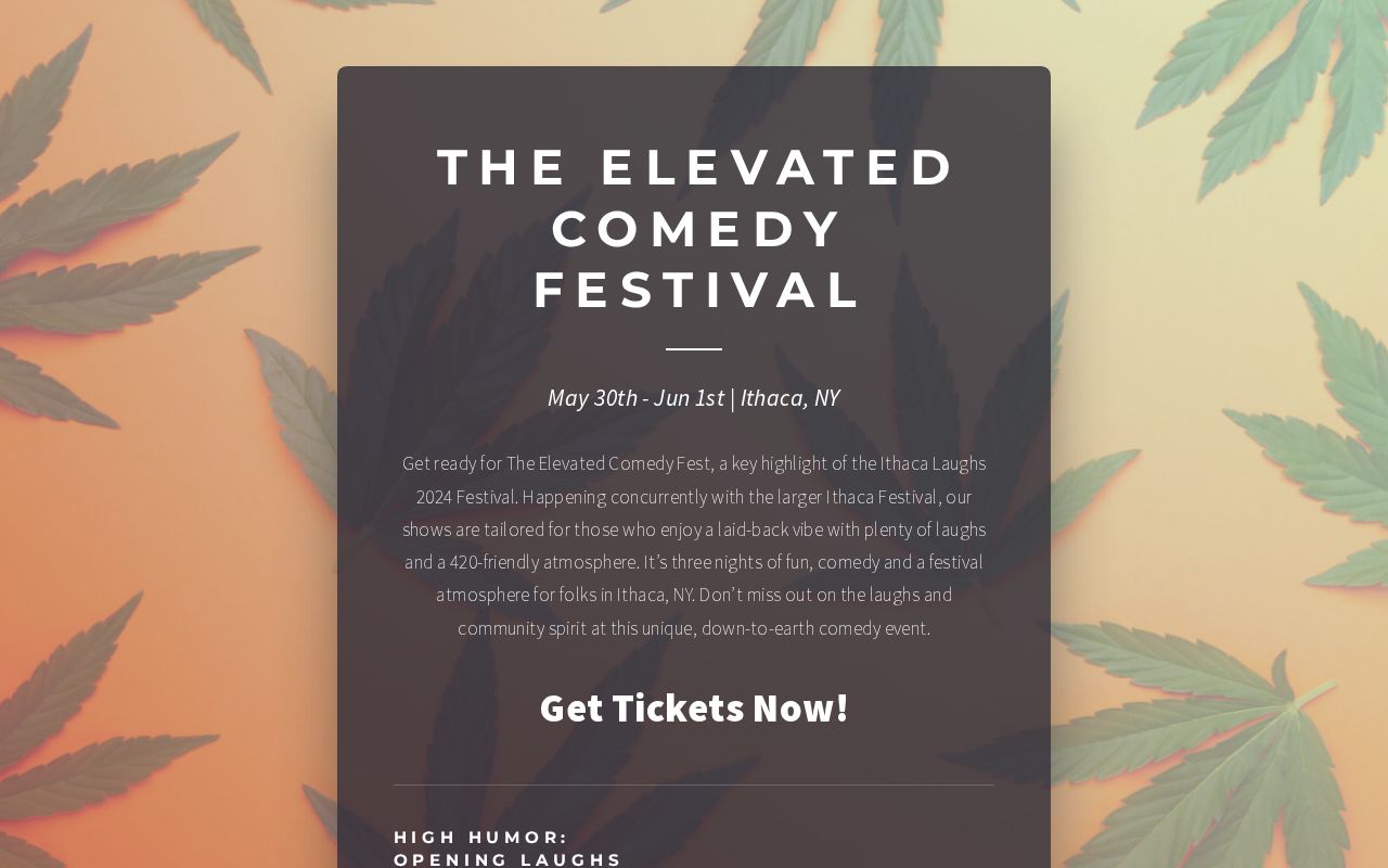 The Elevated Comedy Festival